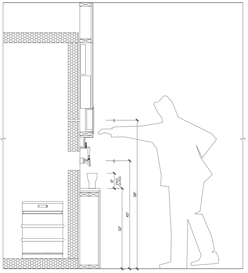 Mobile/autocad Elevation Beer Taps Sketch Coloring Page