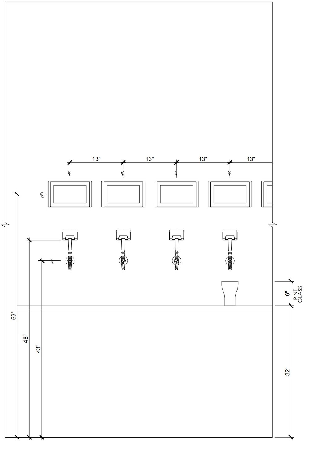 Tap Wall Dimensions (Long Draw - Landscape)