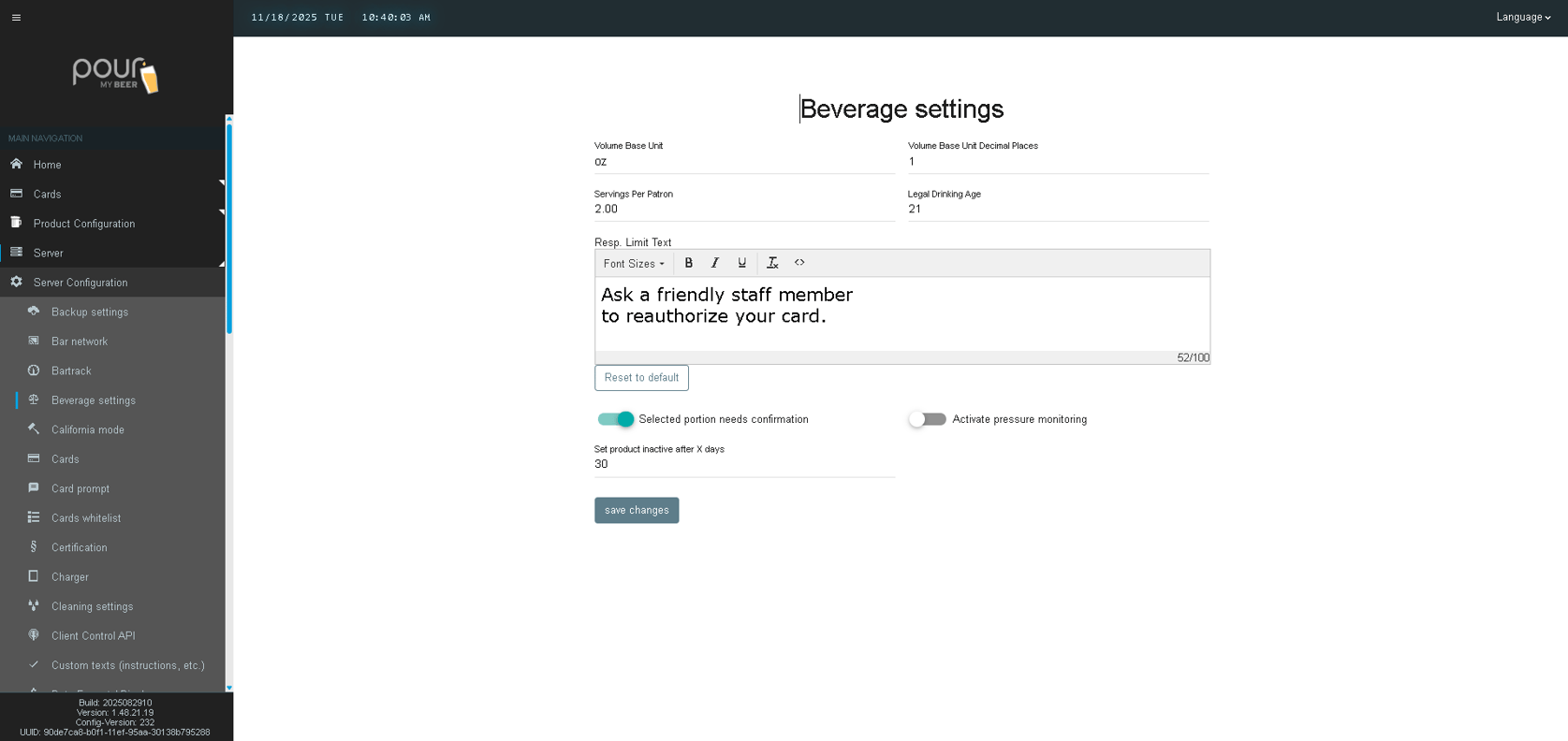 Server Configuration Settings Overview