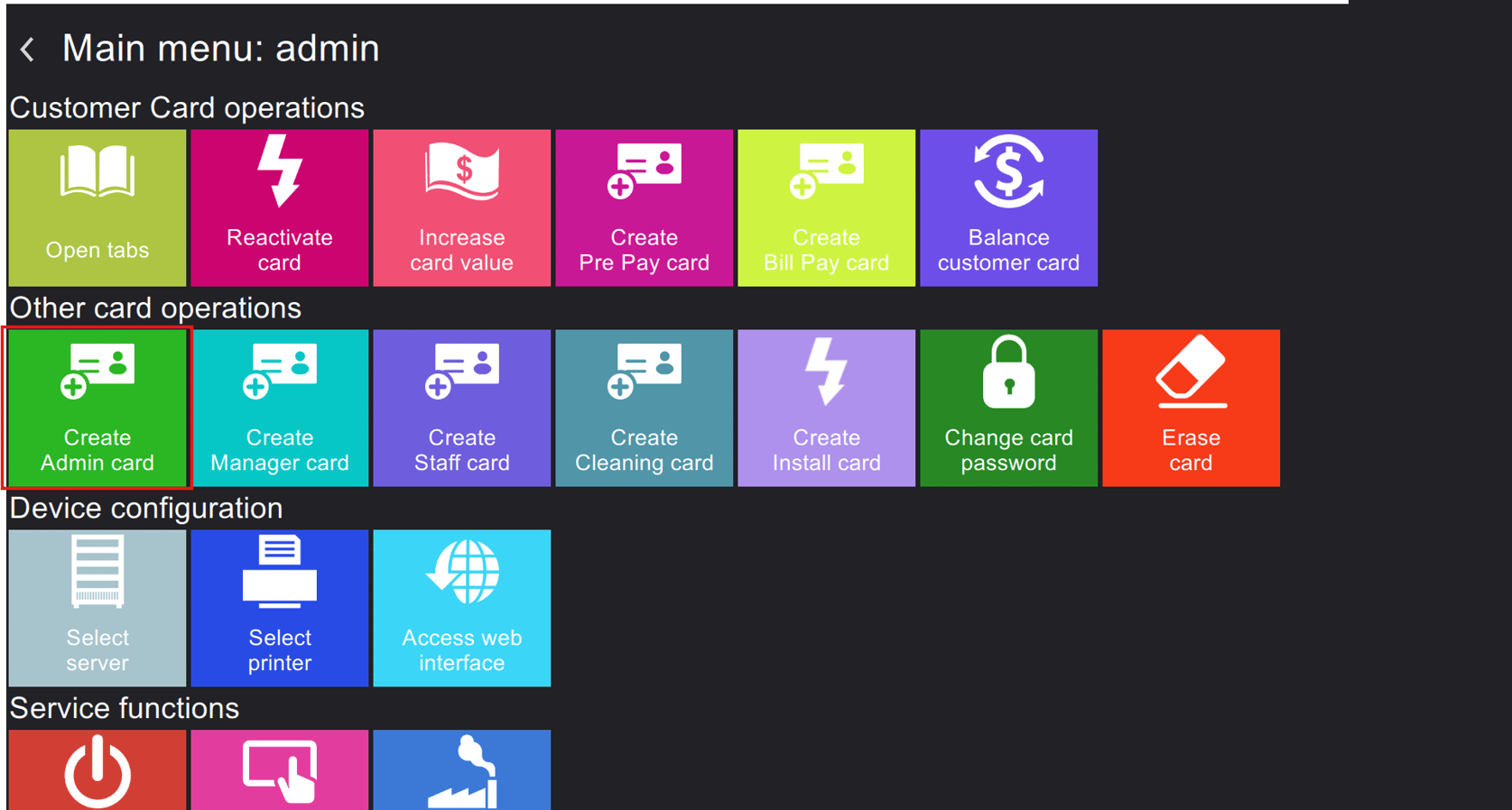 How to Create Admin Cards
